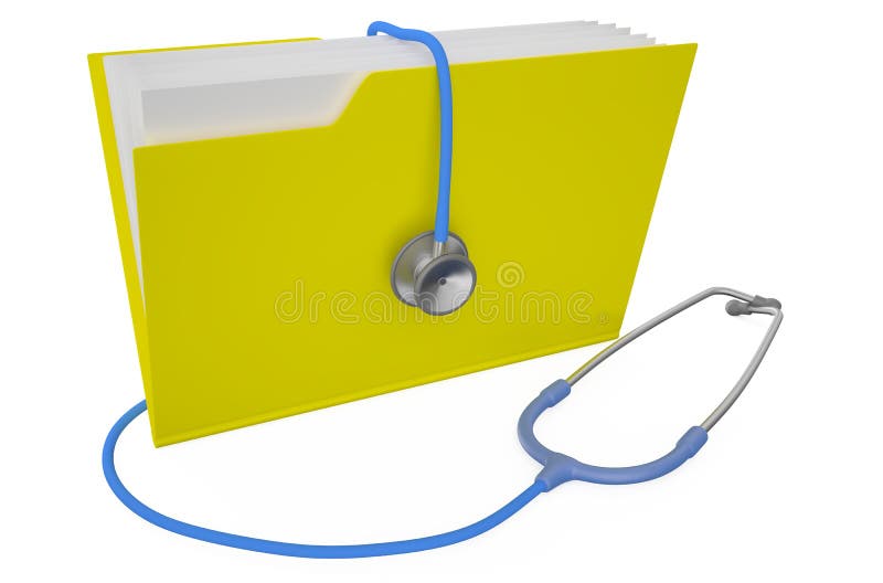 Folder and Stethoscope (clipping Path Included) Stock Illustration ...