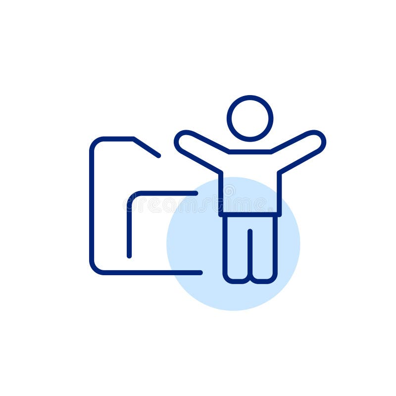 Folder and Stick Figure with Arms Raised Up. Personal Profile. Secure ...
