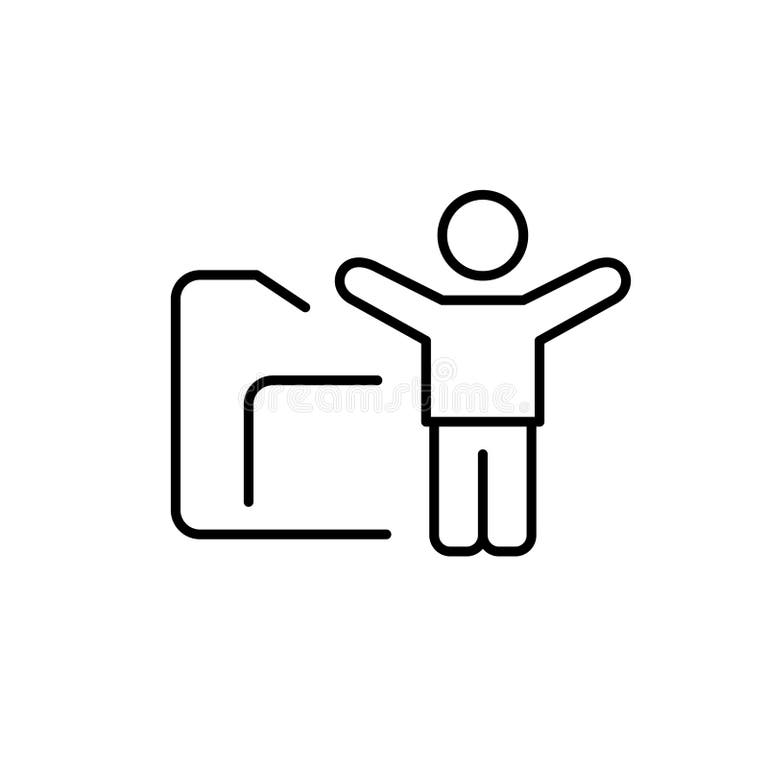 Folder and Stick Figure with Arms Raised Up. Personal Profile. Secure ...