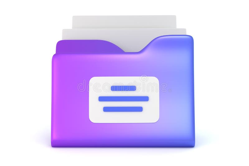 Folder for Storage Documents Top View 3D Render Stock Illustration ...