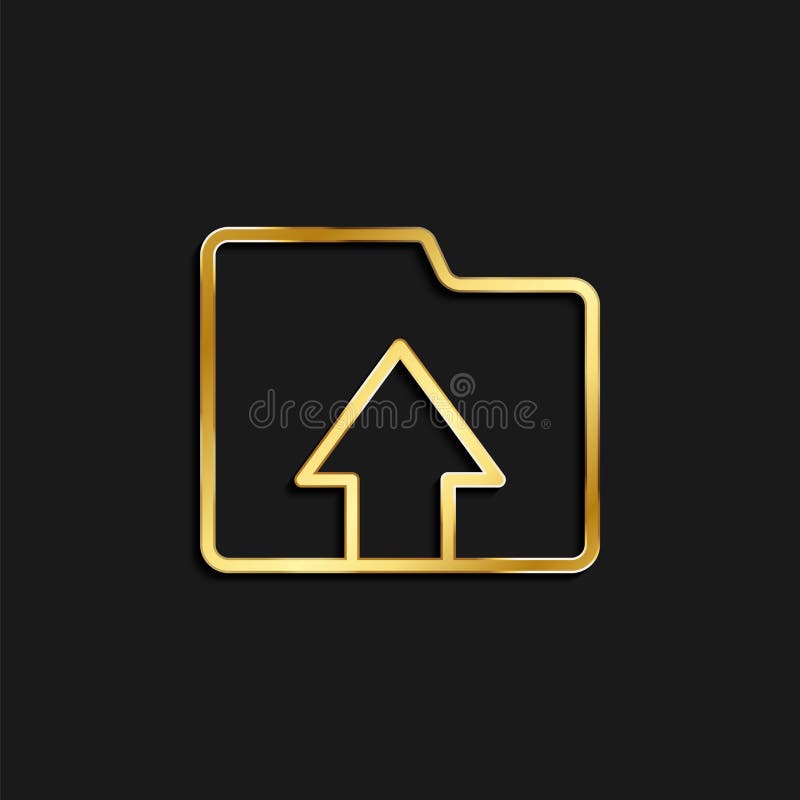Folder, Storage, Upload Gold Icon. Vector Illustration of Golden Stock ...