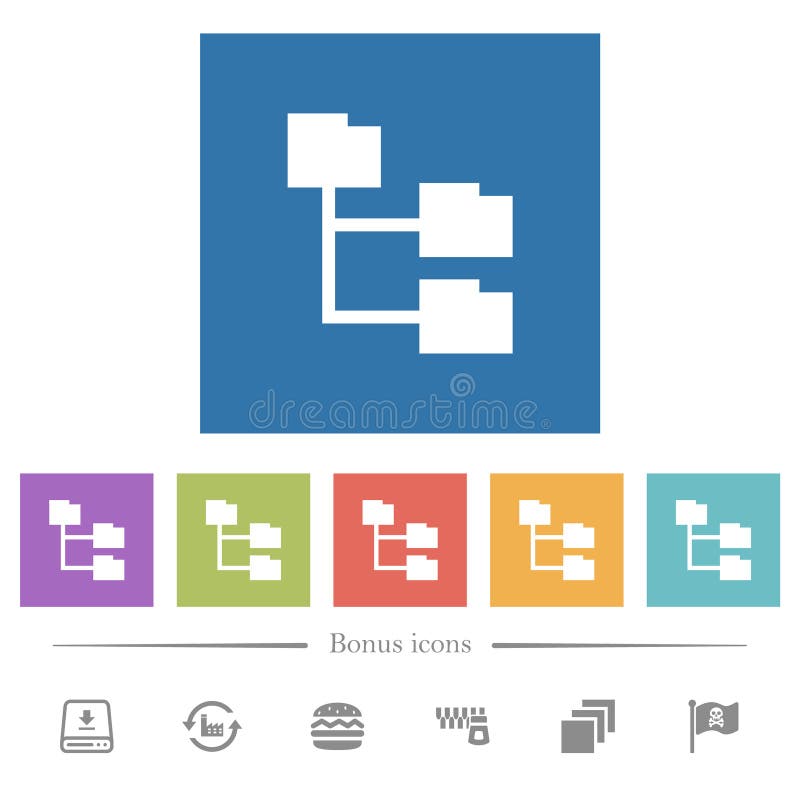 Folder Structure Outline Round Flat Multi Colored Icons Stock Vector ...