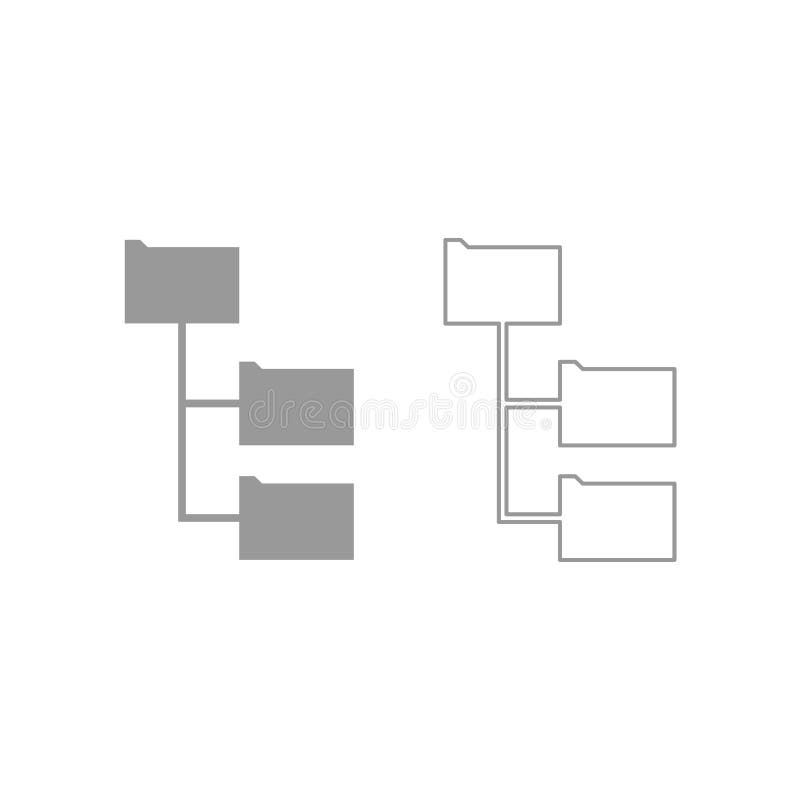 Folder Structure Icon. Grey Set . Stock Vector - Illustration of info ...