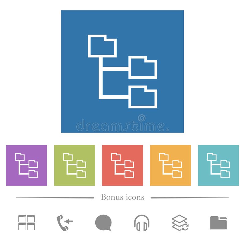 Folder Structure Outline Round Flat Multi Colored Icons Stock Vector ...