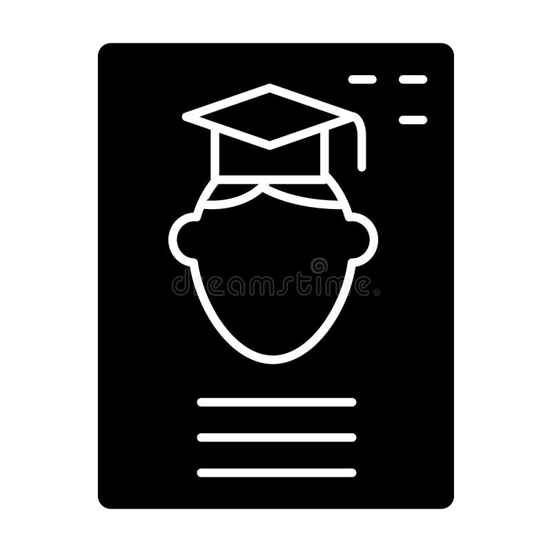 Folder with a Student Solid Icon. Graduate File Vector Illustration ...