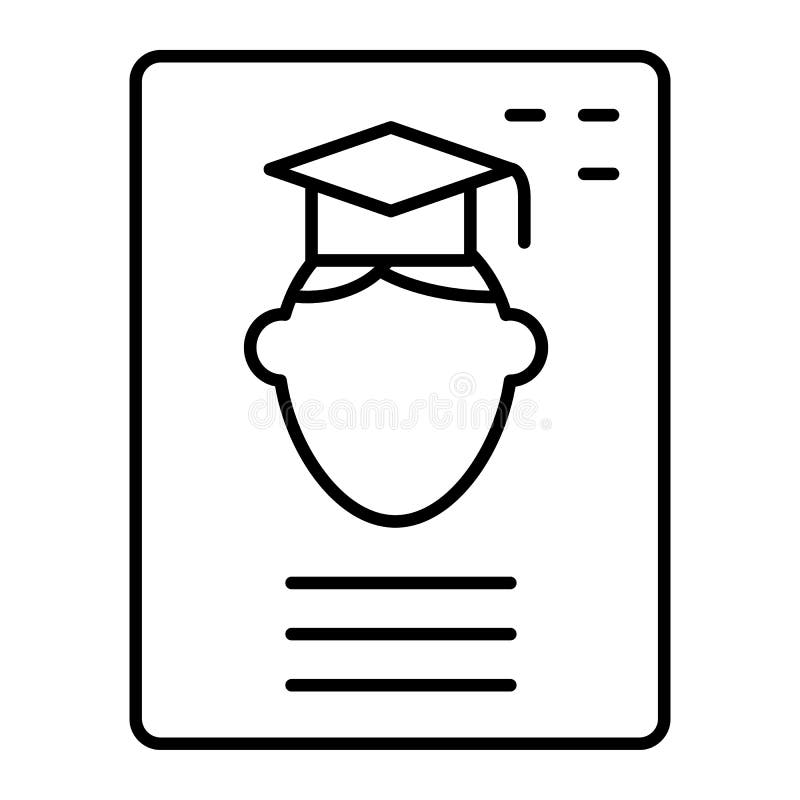 Student Hat Line Icon. Graduation Black Square Cup Stock Vector ...