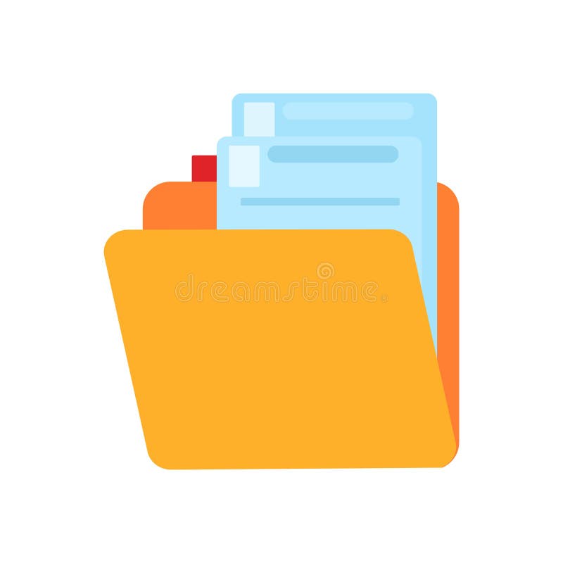 Folder Symbol. Folder Icon with Documents. Flat Illustration Isolated ... Folder Symbol. Folder Icon with Documents. Flat Illustration Isolated ...