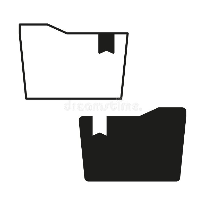 Folder Symbol Icon. Black and White Shape. File Storage Vector. Minimal ...