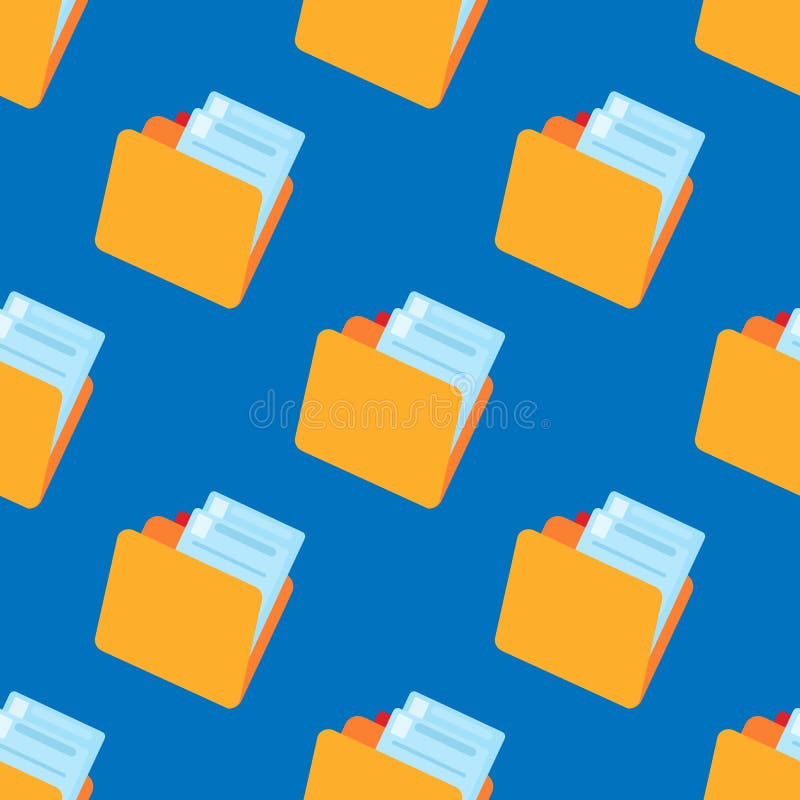 Folder Symbol Seamless Pattern. Folder Icon Backdrop. Stock Vector ...