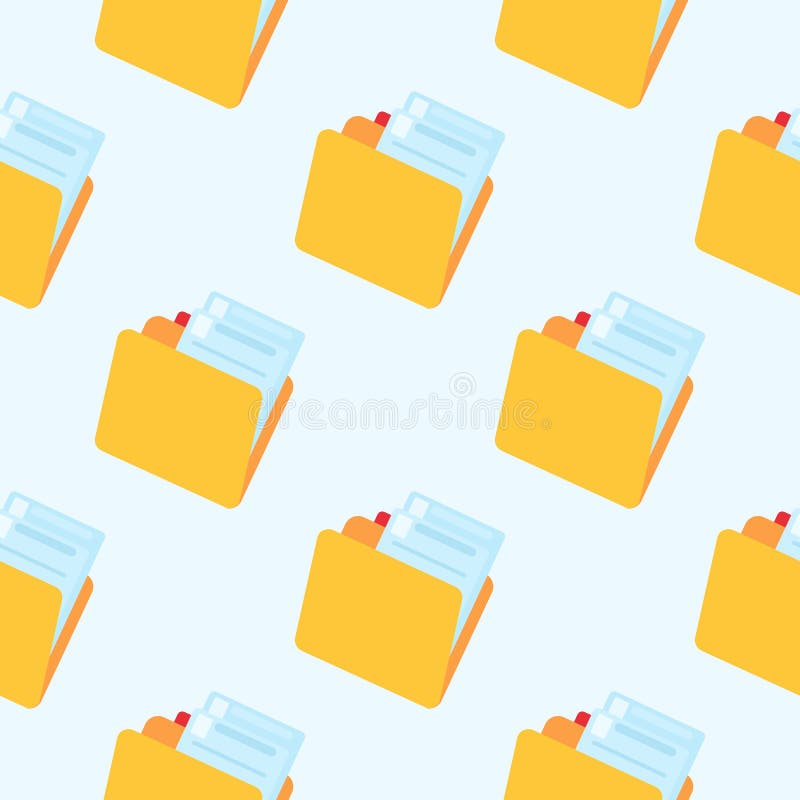 Folder Symbol Seamless Pattern. Folder Icon Backdrop Stock Illustration ...