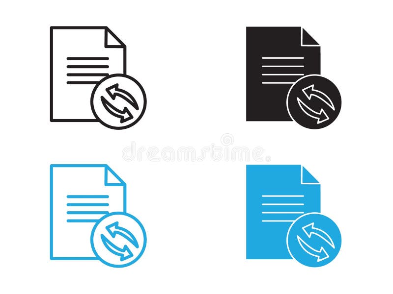 Folder Sync Icon Black and White Vector Outline Sign Stock Vector ...