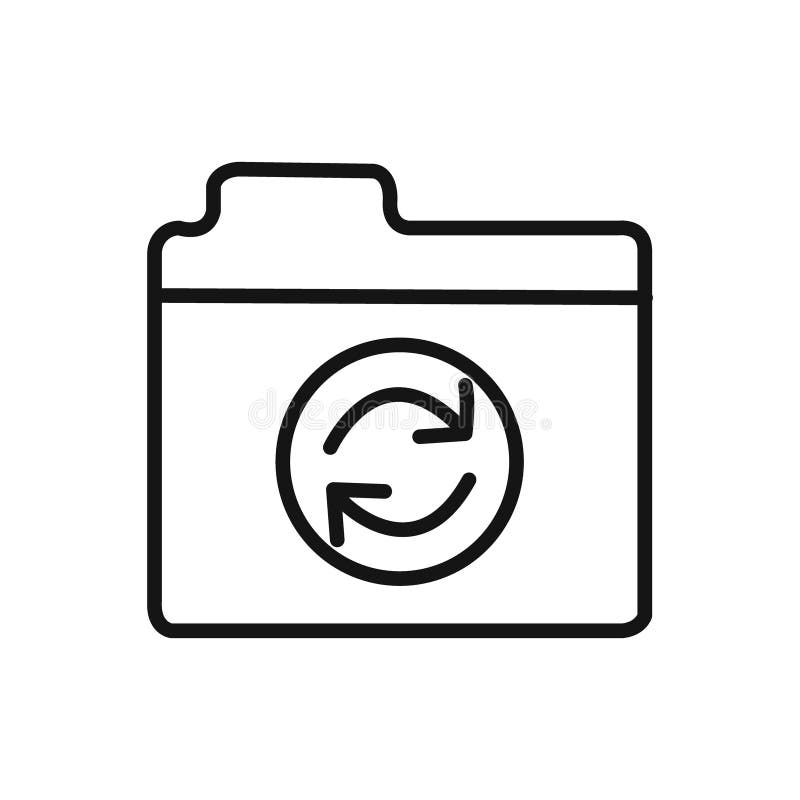 Folder Sync Icon Linear Graphics Set Vector Stock Illustration ...