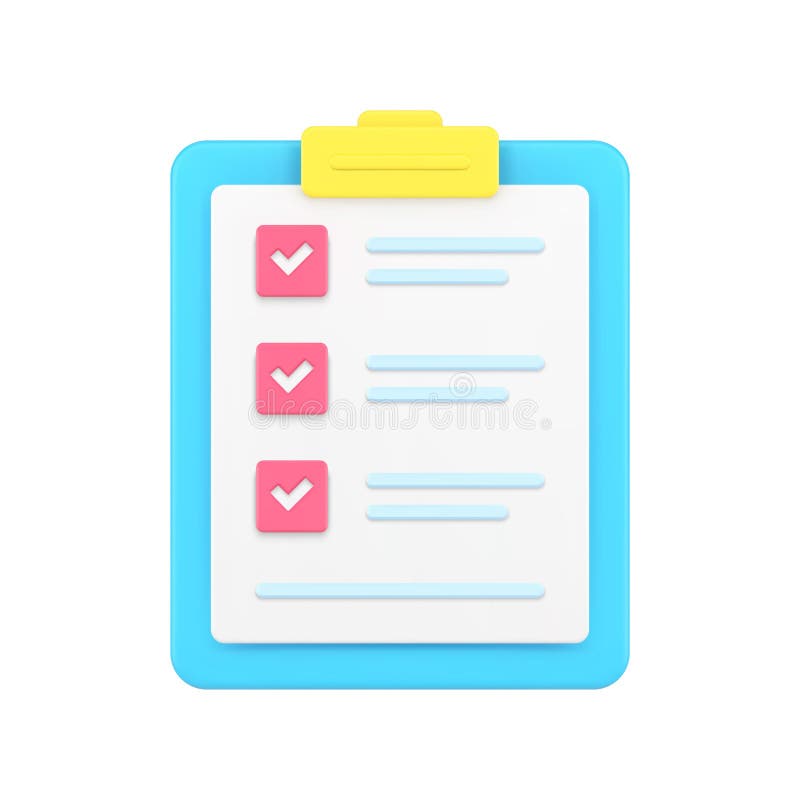 Folder Tablet with Tests 3d Icon. Questionnaire Sheet with Text and ...