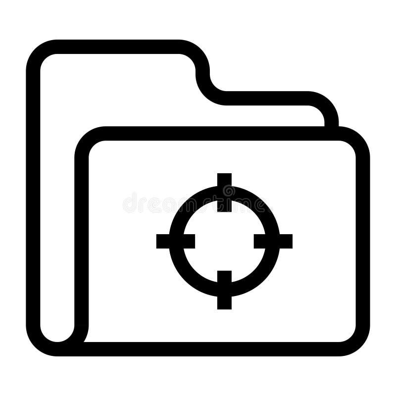 Folder target line icon stock illustration. Illustration of business ...