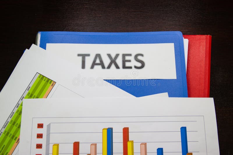 Folder Tax Documents and Paper Files Stock Photo - Image of office ...