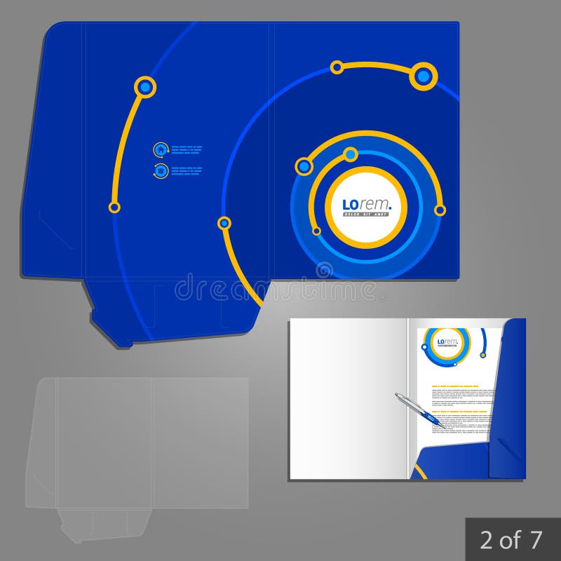 Folder template design stock vector. Illustration of blue - 54391662