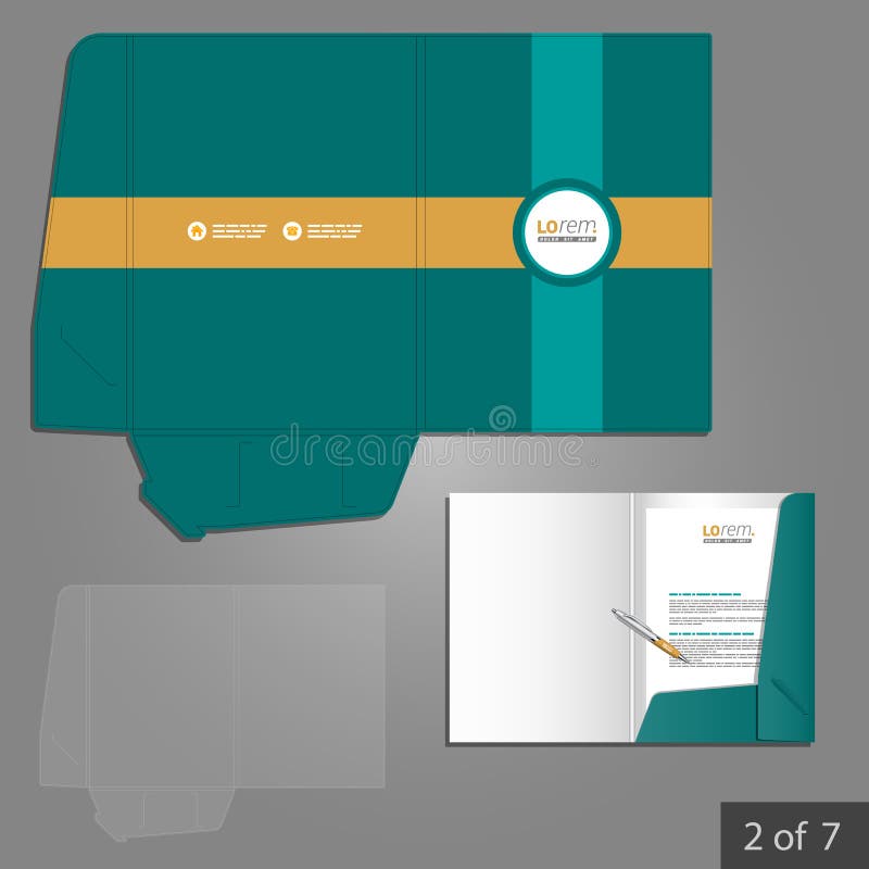 Folder template design stock vector. Illustration of green - 54631289