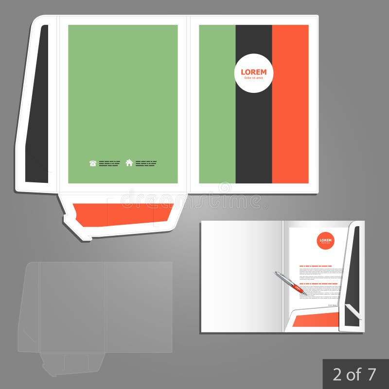 Template For Vintage Folder Stock Vector - Illustration of antique ...