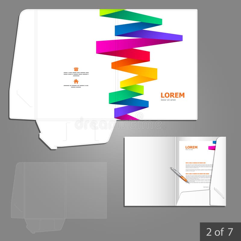 Folder template design stock vector. Illustration of stationery - 54256657