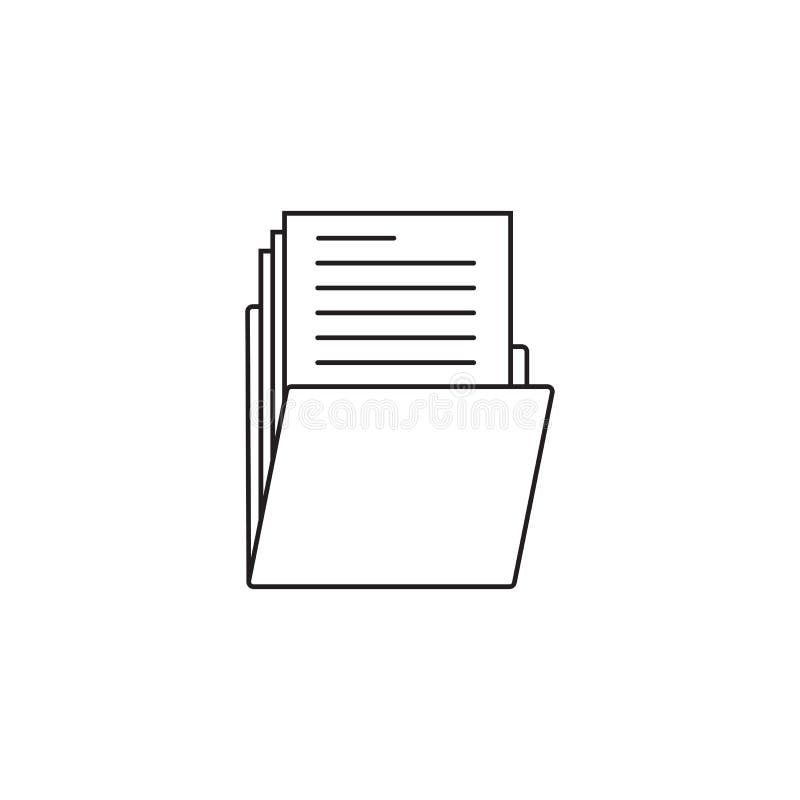 Folder Thin Line Icon, Portfolio Outline Vector Stock Vector ...
