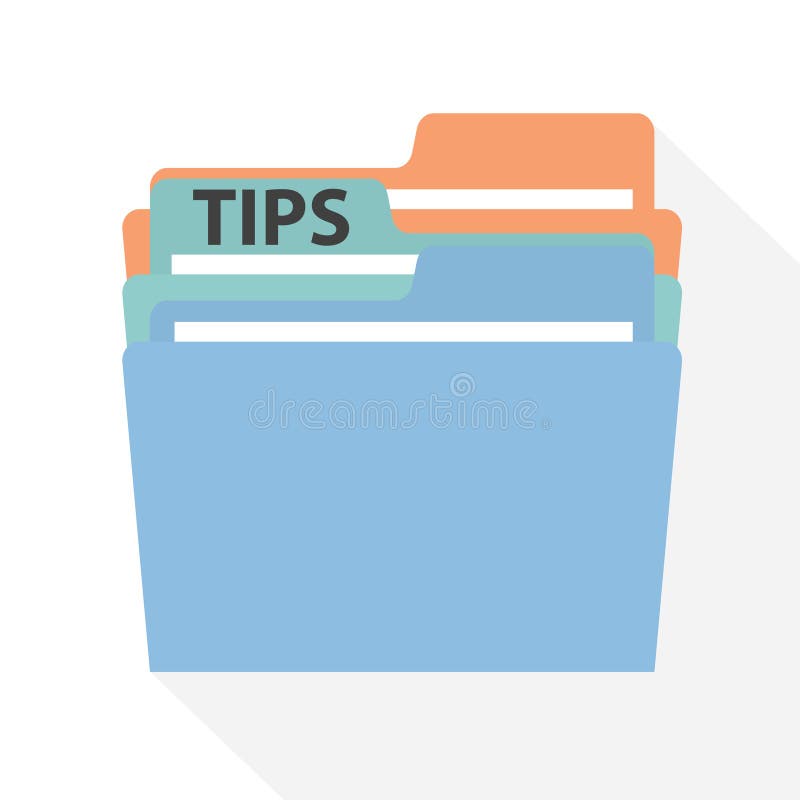 Folder with tips ideas stock vector. Illustration of banner - 201884756