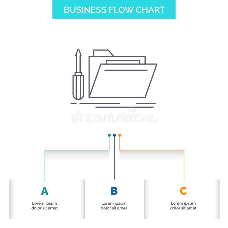 Folder, Tool, Repair, Resource, Service Business Flow Chart Design with ...