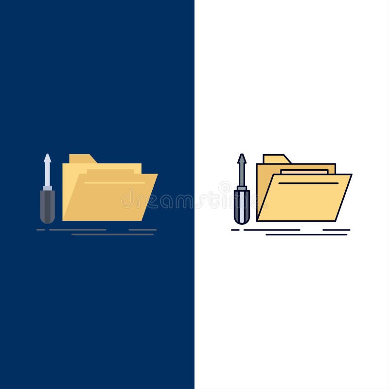 Folder, Tool, Repair, Resource, Service Flat Color Icon Vector Stock ...