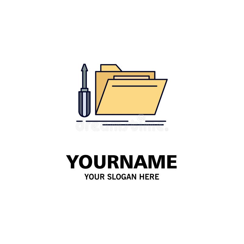 Folder, Tool, Repair, Resource, Service Flat Color Icon Vector Stock ...