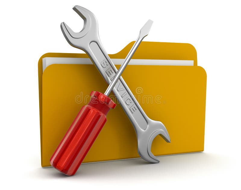Folder and Tools (clipping Path Included) Stock Illustration ...