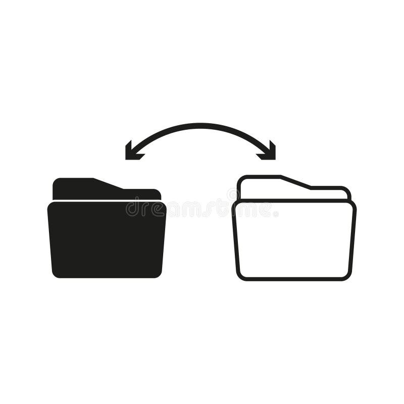 Folder Transfer Icon. File Swap Symbol. Document Movement. Arrows ...