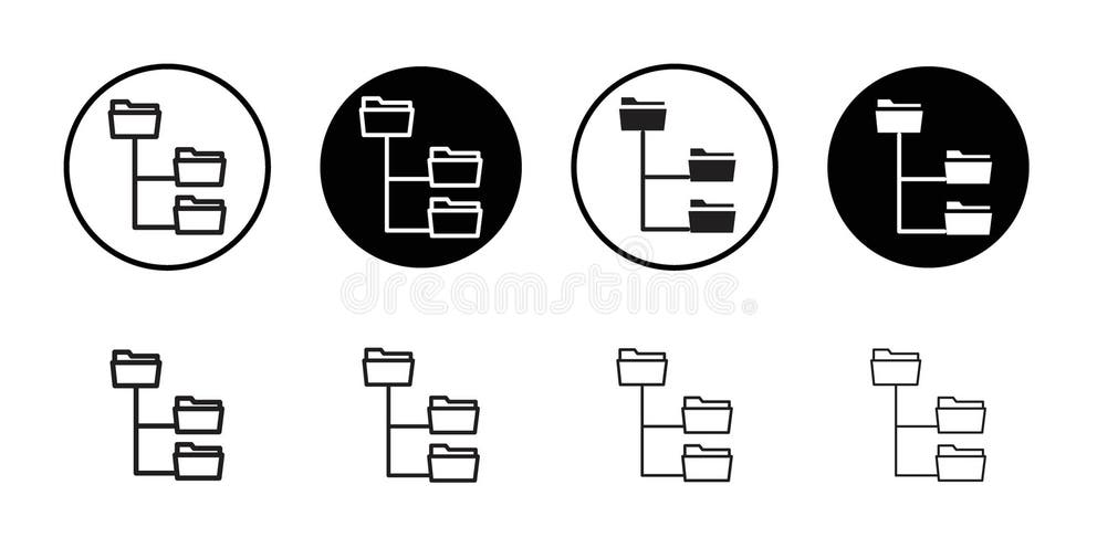 Folder Tree Icon Isolated Flat Vector in Outline Stock Vector ...