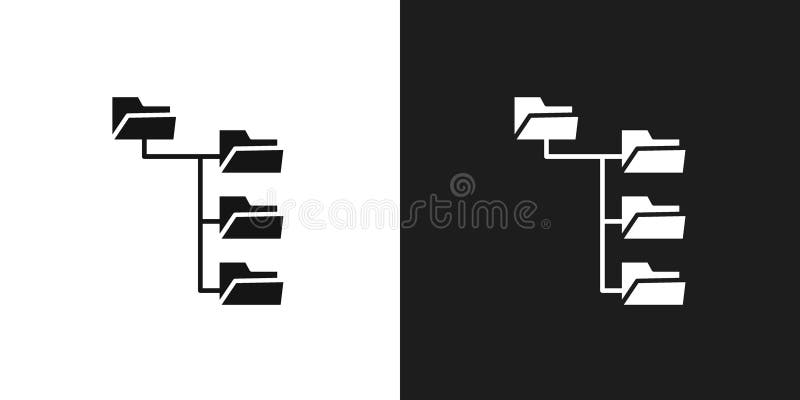Folder Tree Icon Logo Set Vector Stock Vector - Illustration of ...
