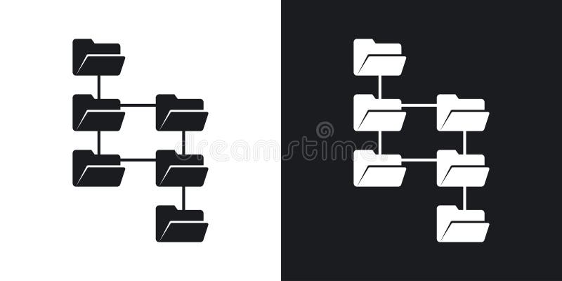 Folder Tree Icon Set. Directory Structure Vector Symbol. Data Sub ...