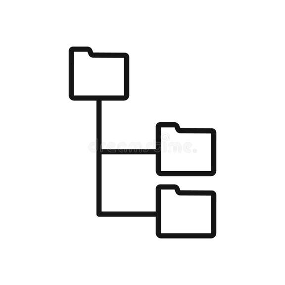 Folder Tree Icon Thin Line Art Isolated Stock Vector - Illustration of ...