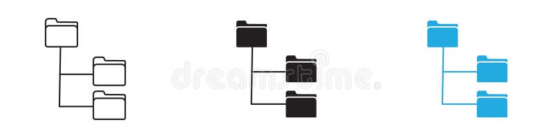 Folder Tree Icon Thin Line Illustration Stock Vector - Illustration of ...