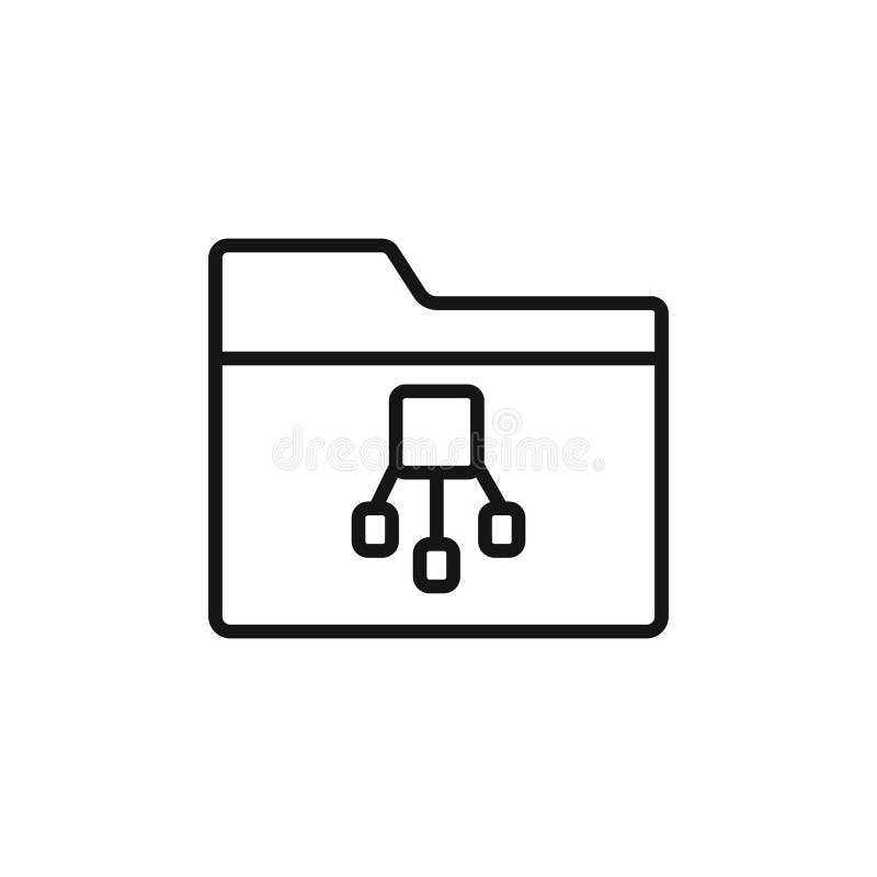 Folder with Tree Structure Logo Sign Vector Outline Stock Vector ...