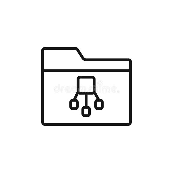 Folder with Tree Structure Logo Sign Vector Outline Stock Vector ...