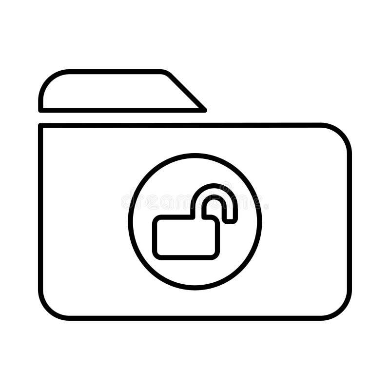 Folder Unlock icon stock vector. Illustration of sign - 256360327