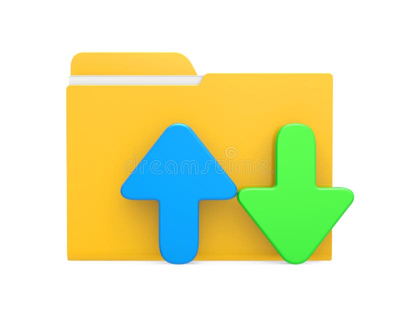 Upload Download Folder Icon Stock Illustration - Illustration of button ...