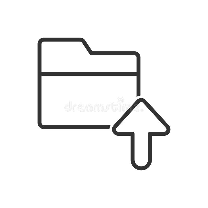 3D Folder Upload Isolated on Transparent Background Stock Illustration ...