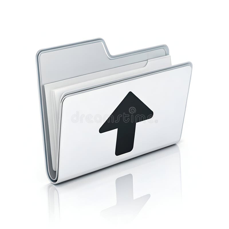 3D Folder Upload Isolated on Transparent Background Stock Illustration ...