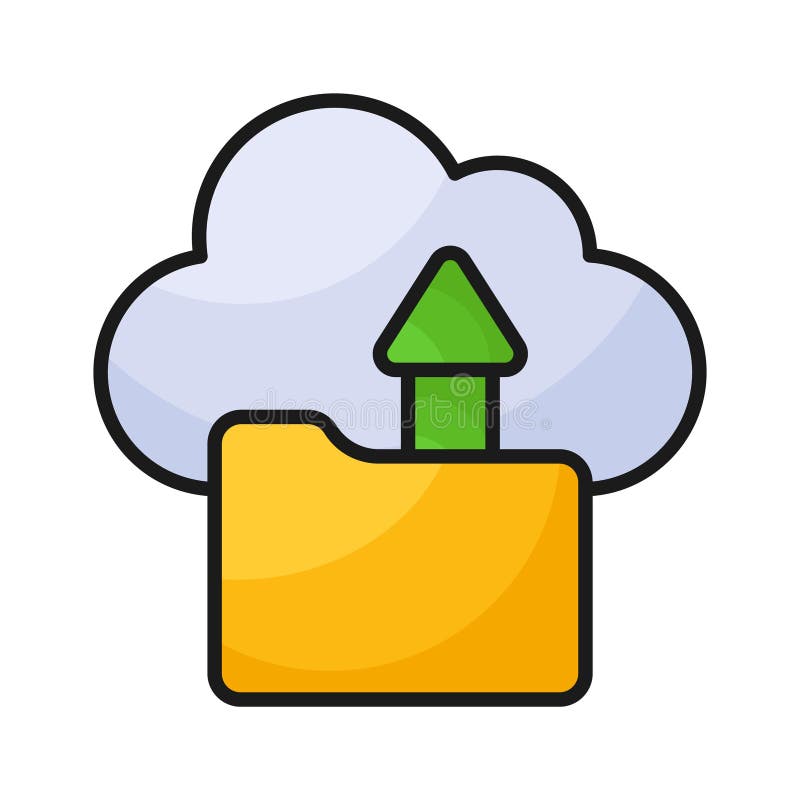 Folder with Upward Arrow and Cloud Denoting Concept Icon of Cloud Data ...