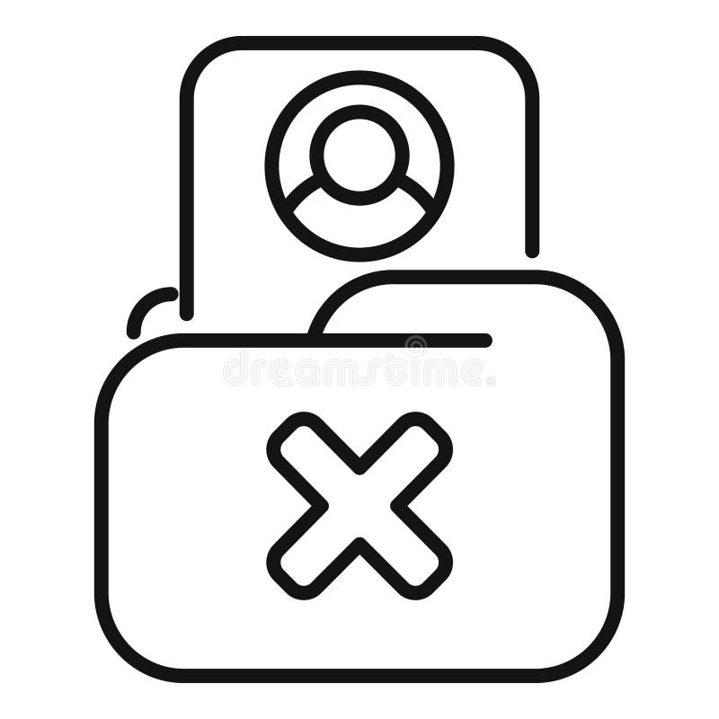 Folder with User Profile Receiving Delete Action Stock Illustration ...