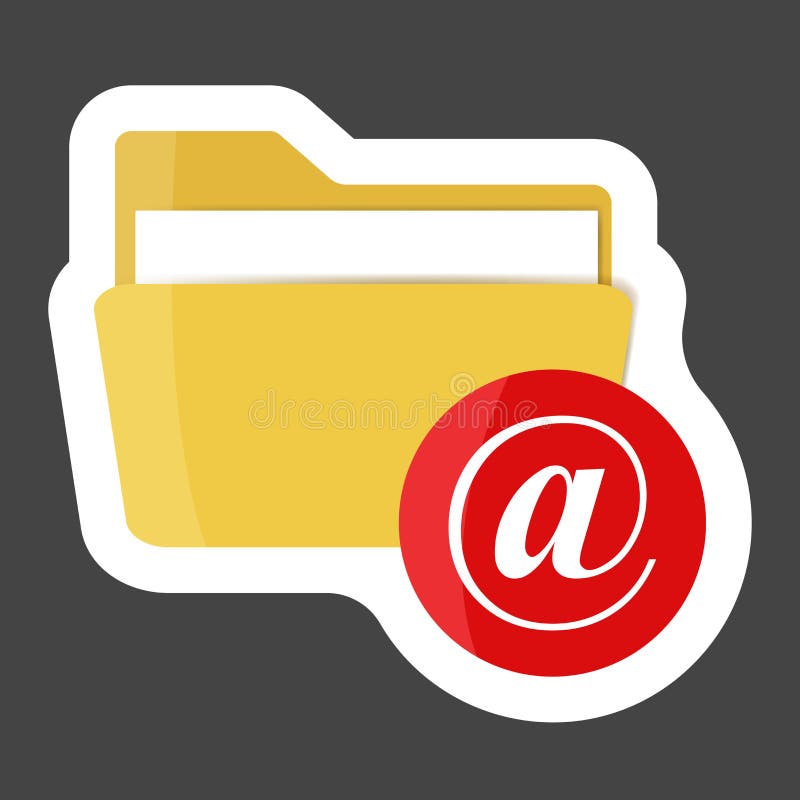 Folder Vector Icon. Folder and Email Icon Stock Vector - Illustration ...