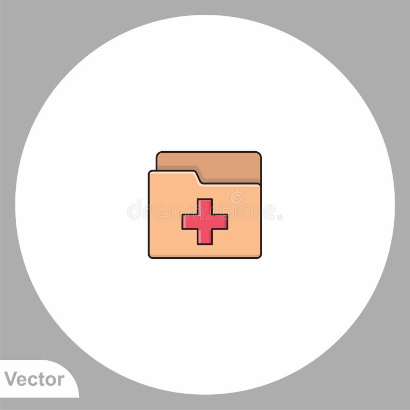 Folder Vector Icon Sign Symbol Stock Vector - Illustration of graphic ...
