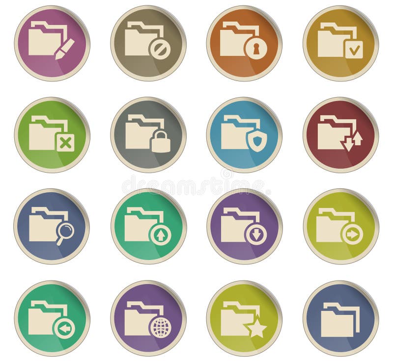 Folder icon set stock vector. Illustration of business - 123534667