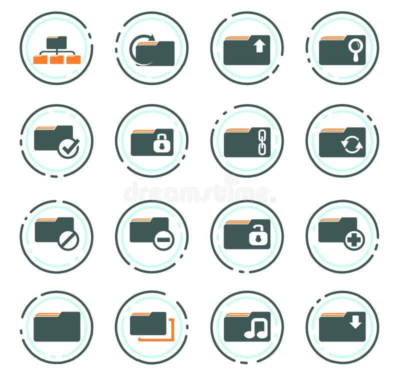 Folder icons set stock vector. Illustration of paper - 155339322