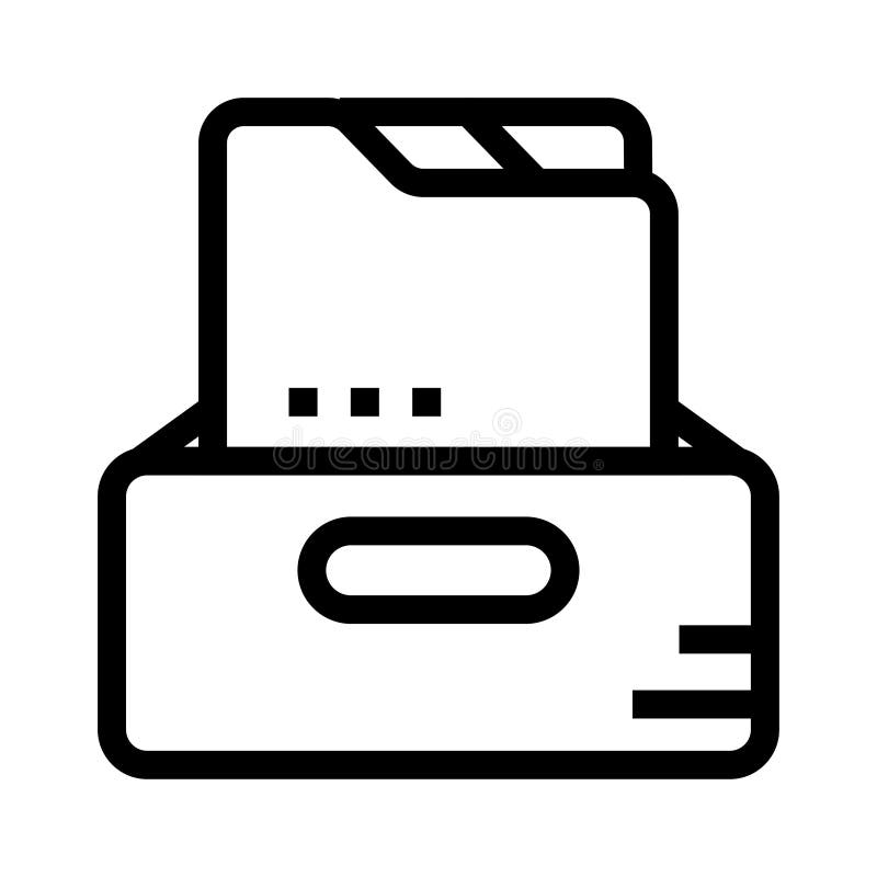 Sad Folder Vector Color Line Icon Stock Vector - Illustration of color ...