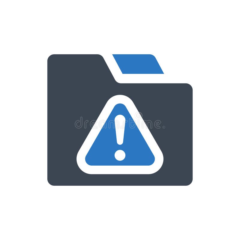 Folder warning icon stock vector. Illustration of vector - 219956572