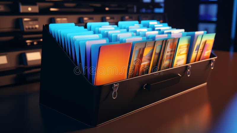 Folder with Well Organized Digital Files Stock Illustration ...